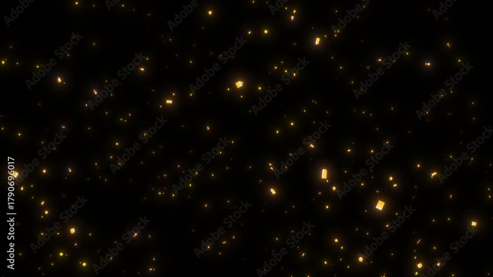 Realistic Gold confetti falling animation in 4K, Vibrant golden party ...