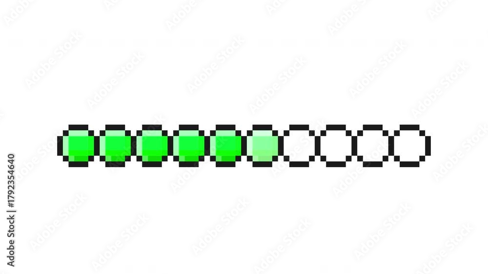 Green Loading Bar Pixel Art ProRes 4K 60 FPS Alpha Channel Animation ...