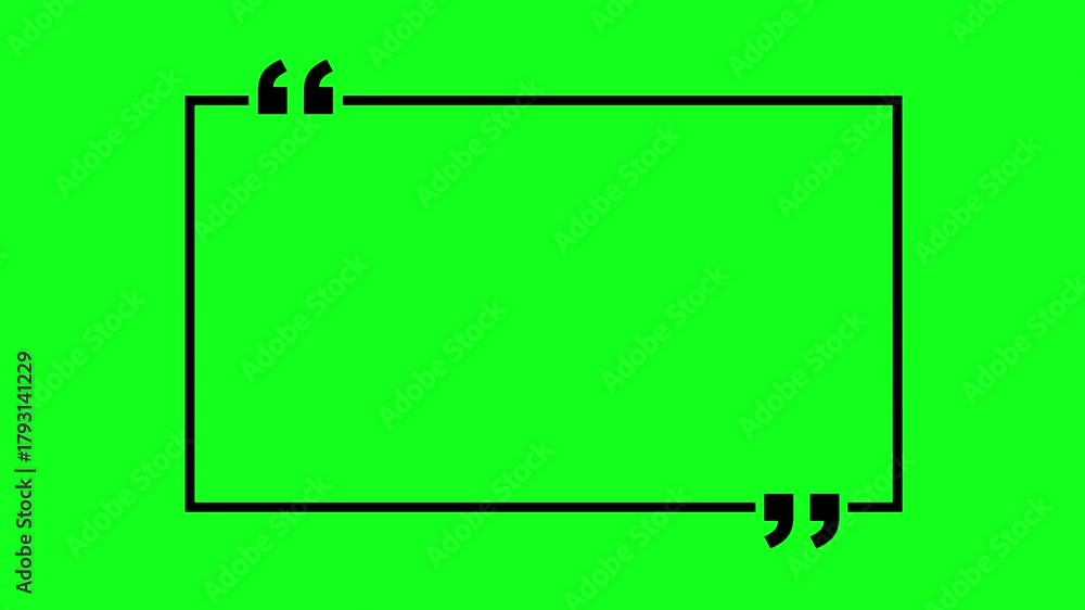 square quote box icon animation. Rectangular quote mark graphic ...