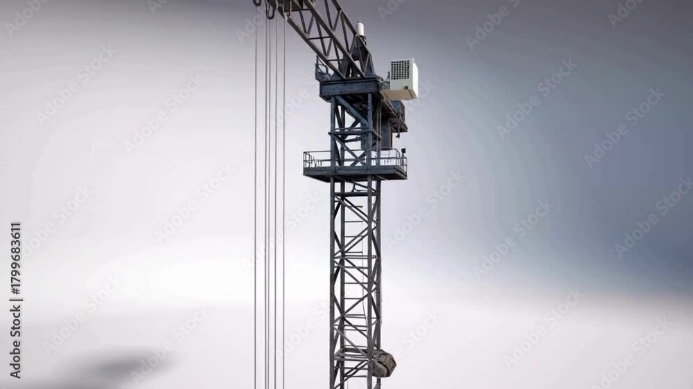 3D Realistic Tower Crane 360° Rotation with Load Lifting Action ...