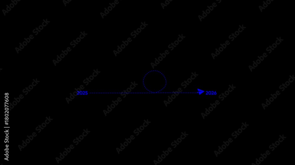 Blue timeline with loop from 2025 to 2026 circle Stock Video | Adobe Stock