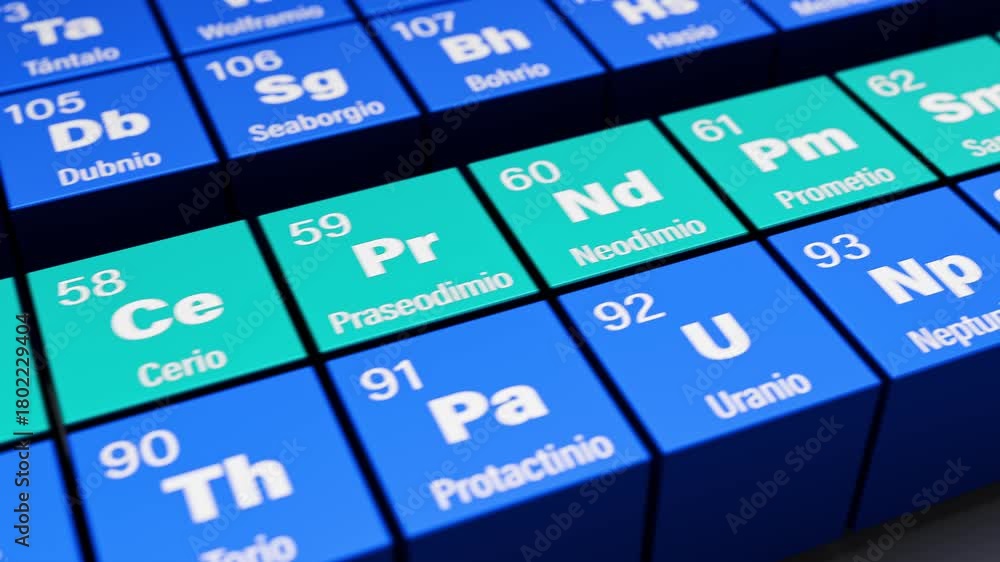 17 rare earth elements in the periodic table of elements in Spanish ...