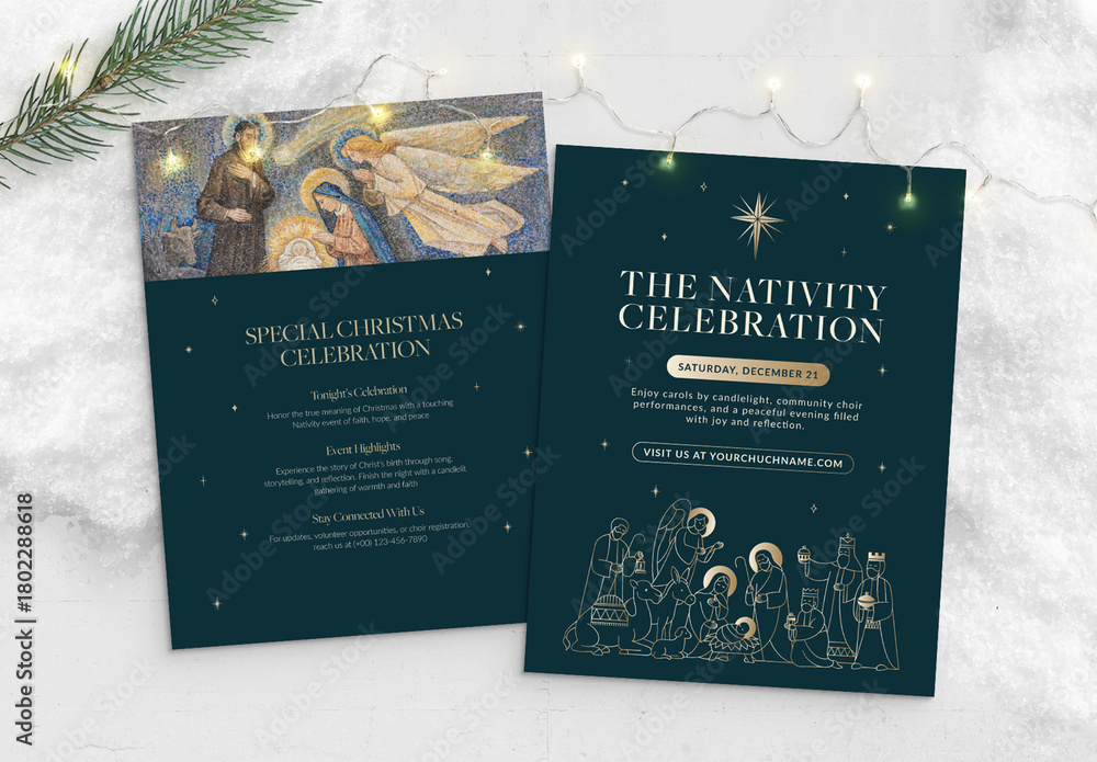 Christmas Nativity Play Flyer & Poster Template for School & Church ...