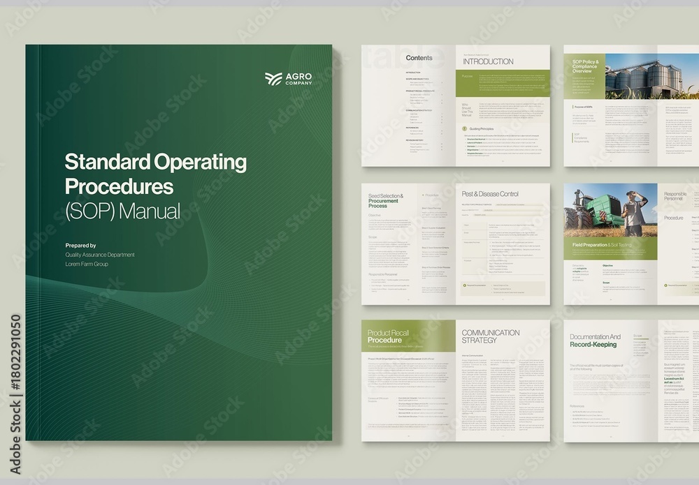 Corporate Manual Template for SOP Standard Operating Procedure Brochure ...