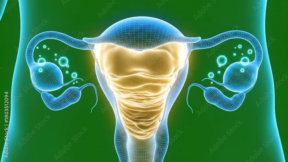 Stylized Medical Animation of Female Reproductive System Anatomy with ...