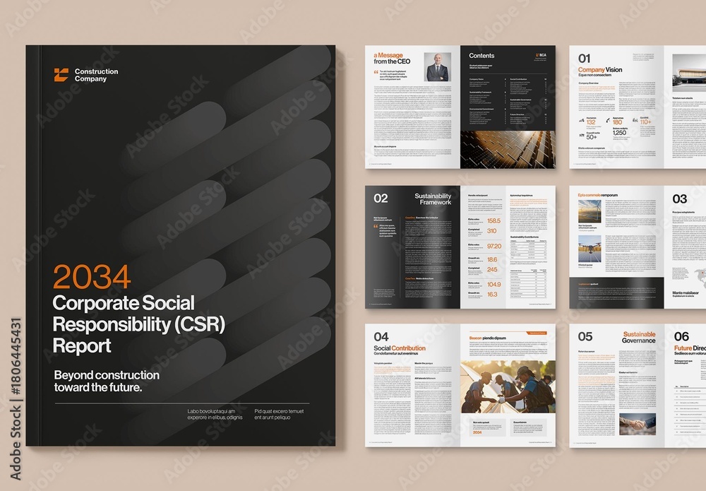 Report Brochure Template for Company Whitepaper, One Page Factsheets & Executive Summary ...
