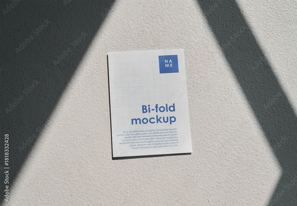 Mockup Of Customizable Bi-Fold Closed Leaflet Stock Template | Adobe Stock