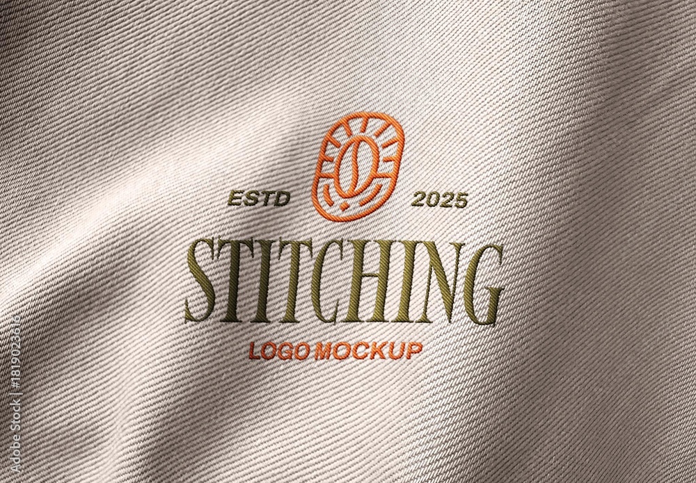 Modello Stock Stitching Embroidery Logo Mockup | Adobe Stock