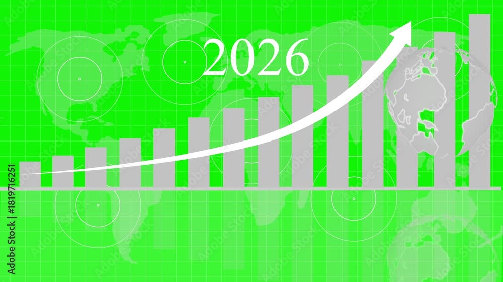 Upward Trend Bar Graph with 2026 Projection Animation, Business bar ...