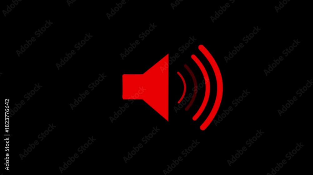 speaker icon animated on black background, Animation of speaker volume ...