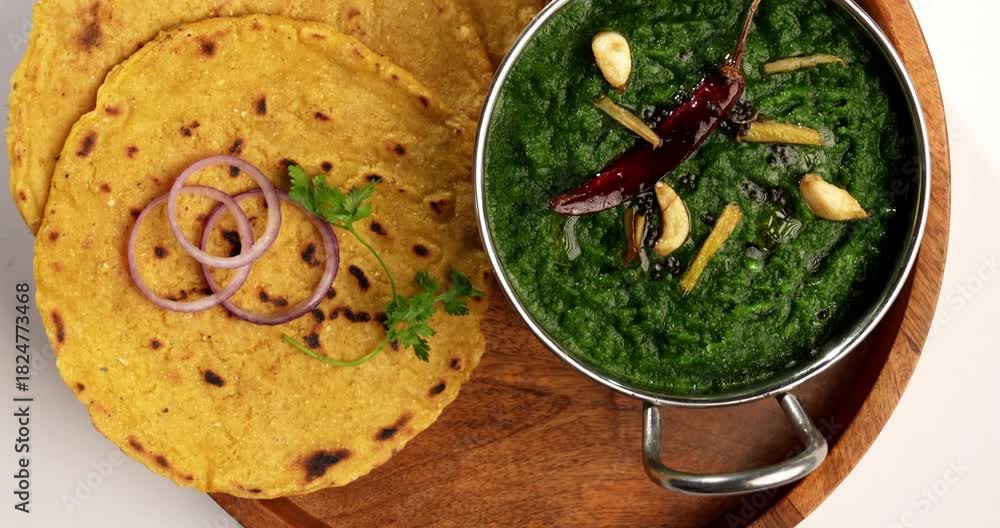 Makki Ki Roti & Sarson Ka Sag is basically Corn floor flat bread ...