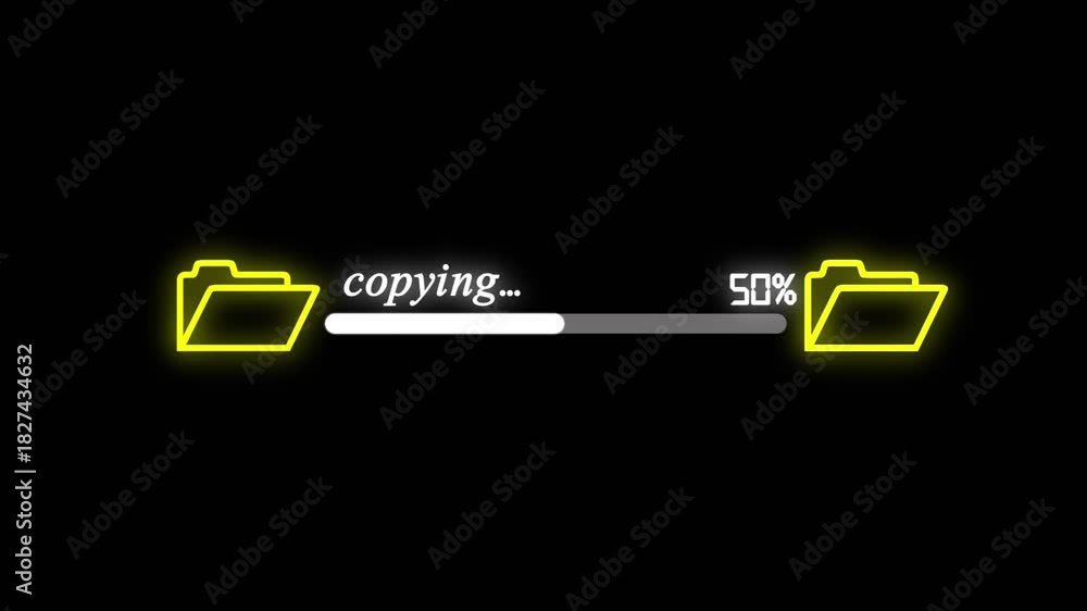 Vidéo Stock Document file downloading or transfer process icon ...
