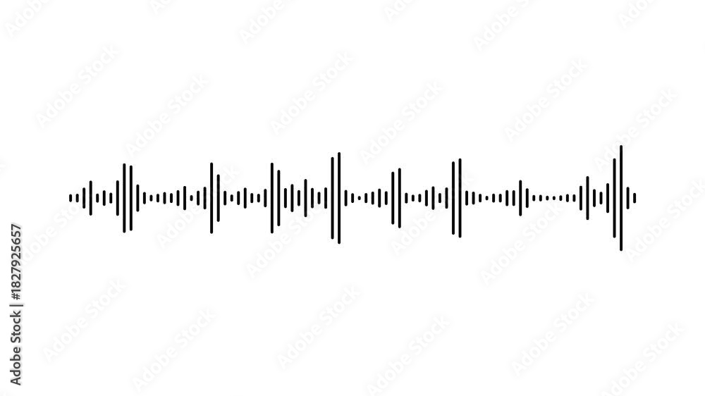 White and black audio visualization effect. audio wave animation ...