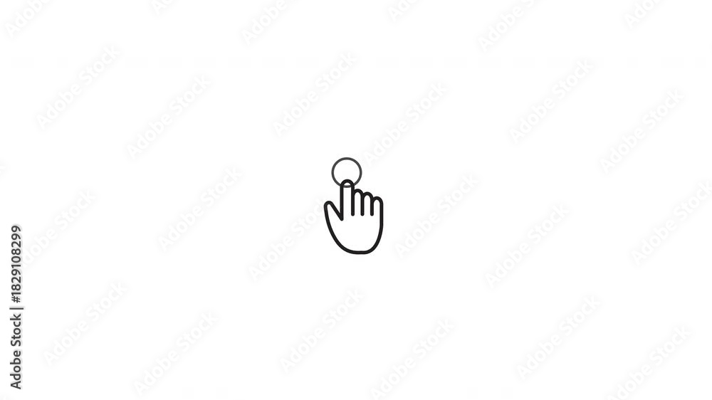 Finger clicks animated pointing up, Pointer hand cursor clicking ...