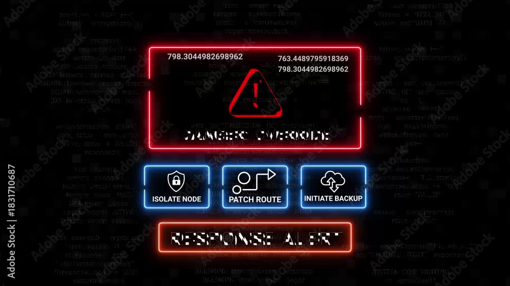 Cyber Security Alert Danger Override with Code and Icons cybersecurity ...