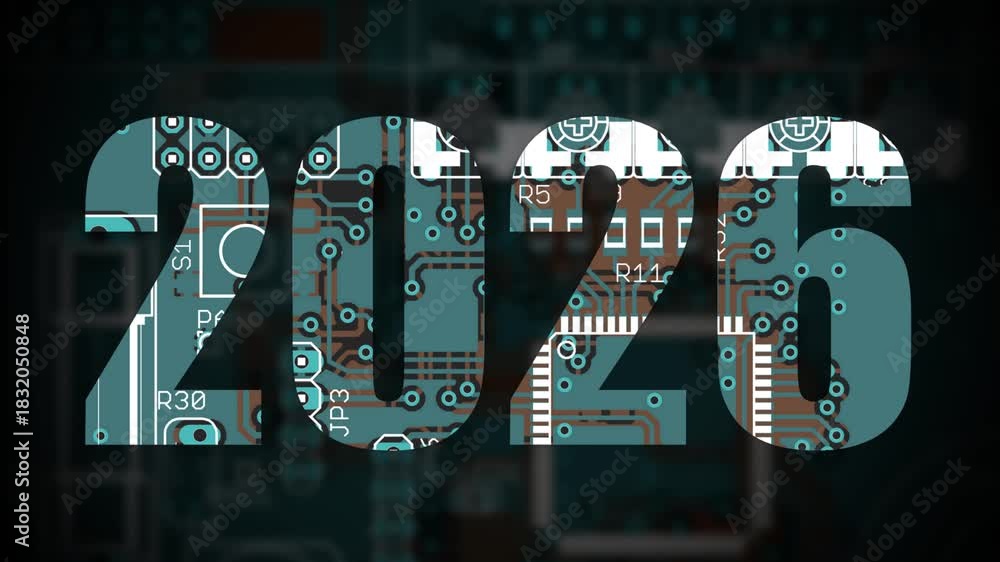Video animation with printed circuit board of electronic device ...