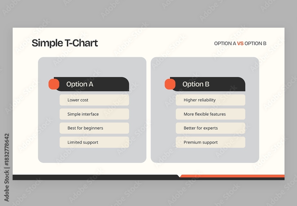 T-Chart Infographic Vector – Comparison Chart Template for Pros and ...