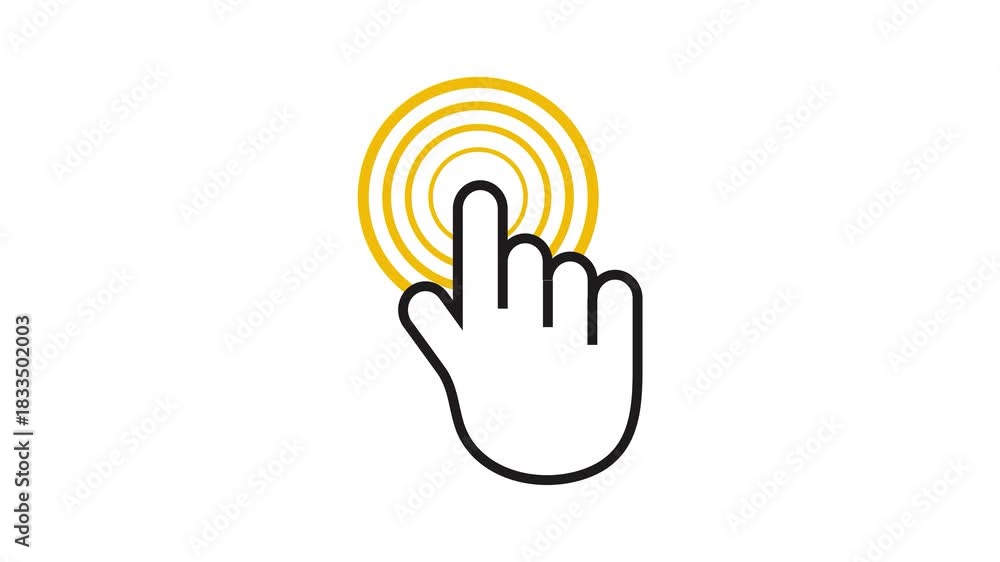 Mouse click, mouse cursor click animation, hand gesture, mouse pointer ...