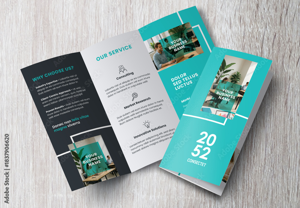 Corporate brochure design template – Professional modern tri-fold ...