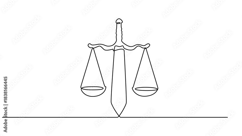 Self animated continuous one line drawing the scales. Self drawing ...