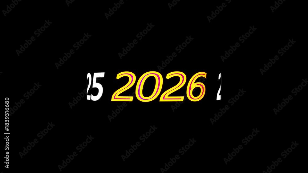 Video Stock New year 2026 scroll animation. Year Scrolling Text ...