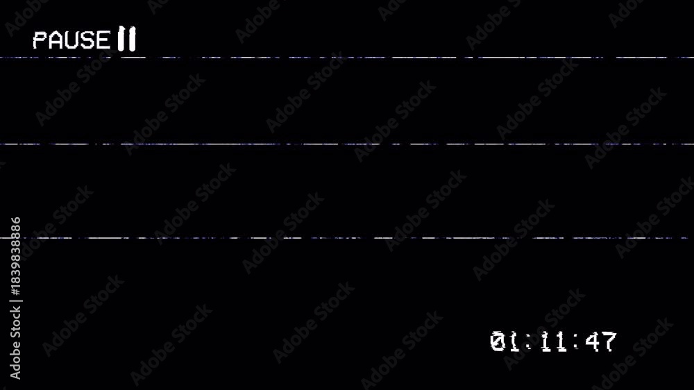 Vidéo Stock 4K VHS video tape pause screen overlay with static ...