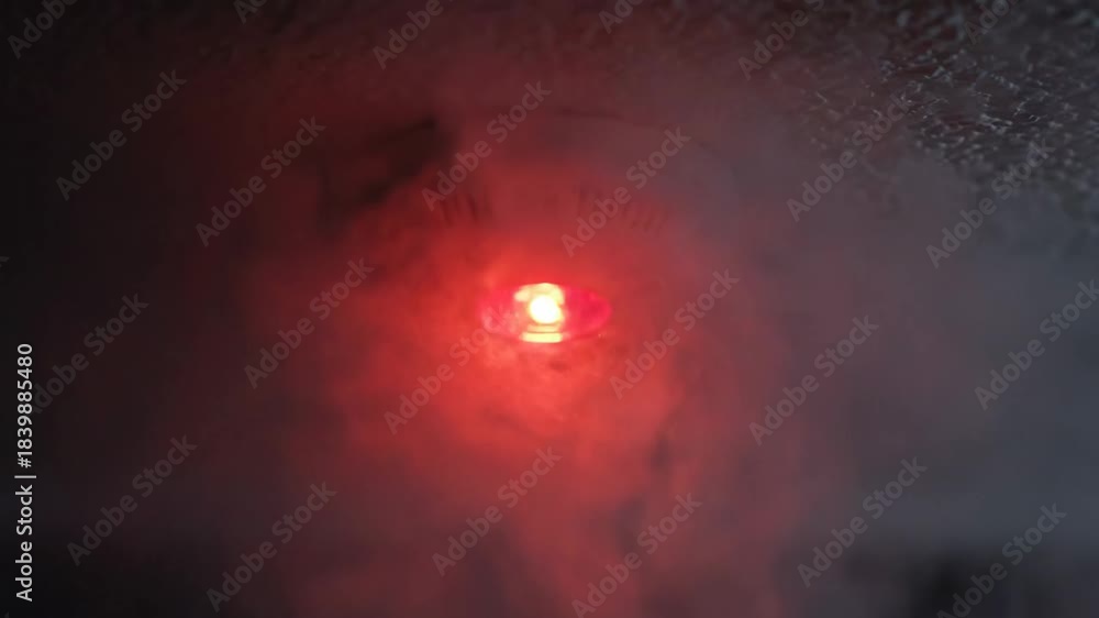 Smoke Detector Alarming - A smoke detector with a flashing red light is ...
