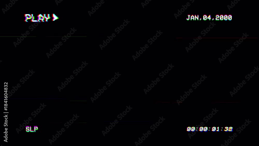 Vidéo Stock VCR VHS Play Animation Overlay: Glitches, Noise, and ...