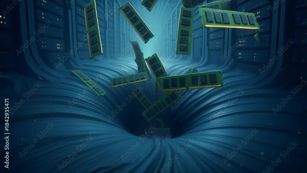 Global memory shortage visualization. AI data centers consuming DRAM ...