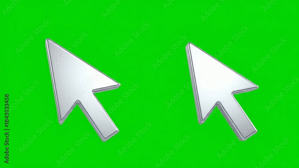 Set of 3D Computer Mouse Cursors Clicking with Glow Effect and Sound on ...