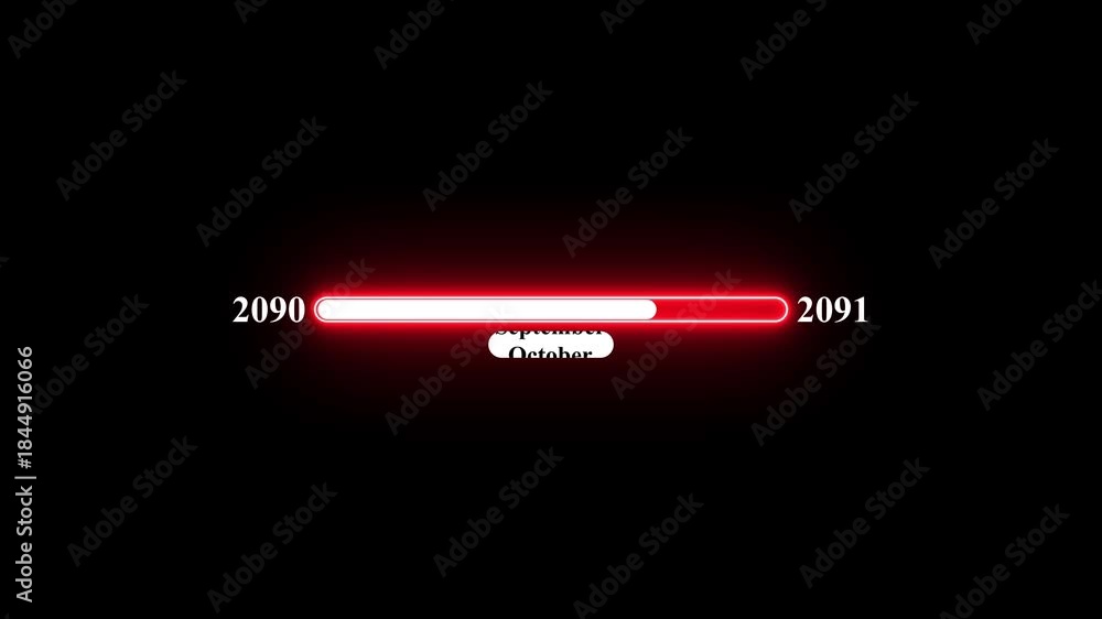2090 to 2091 loading animation with January 2090 to January 2091 time ...