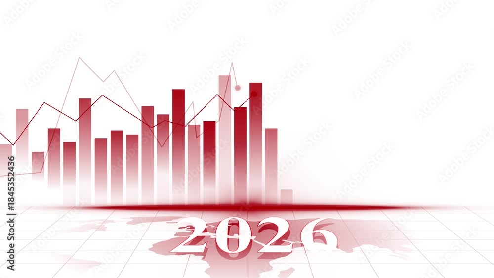 Futuristic Financial Graph with 2026 Projection Animation, 2026 Global ...