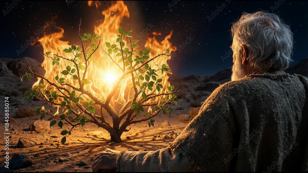 Prophet Moses and the Burning Bush. God Speaking on Mount Horeb. Book ...