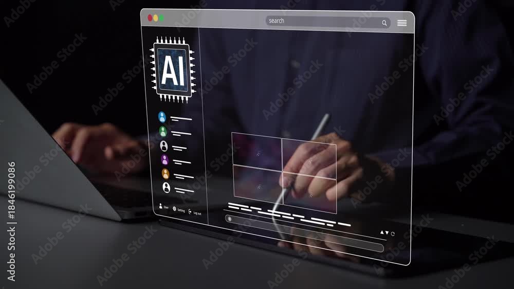 Vidéo Stock AI platform generating art images with dynamic interface ...