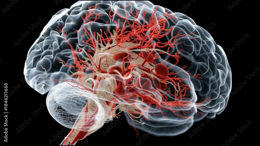 Ischemic stroke. Brain injury. Cerebral ischemia. Blood clot. Vascular ...