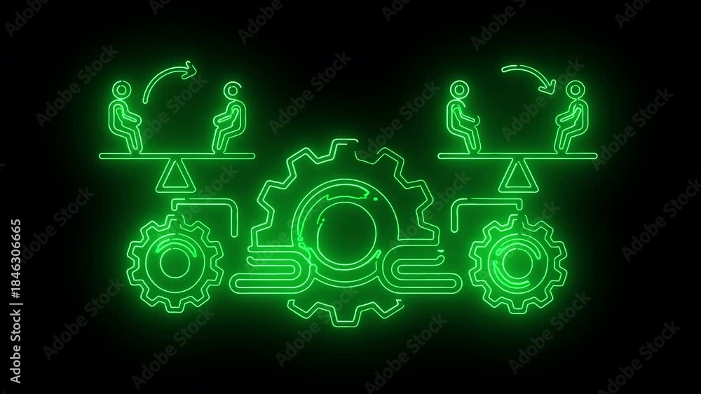 Industrial Process Balance and Mechanical Workflow Animation Showing ...