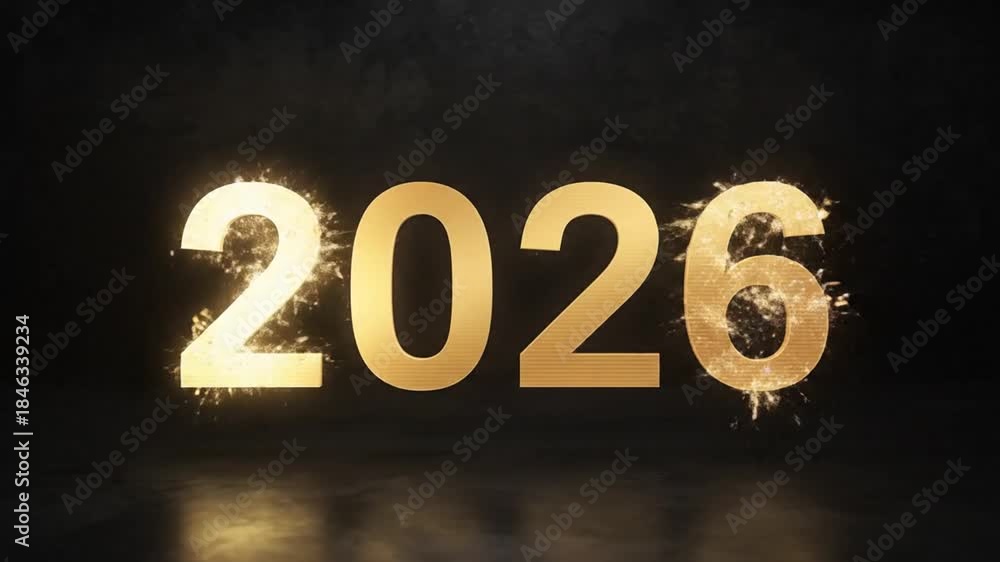 dynamic 2026 year text animations with futuristic effects and lighting ...