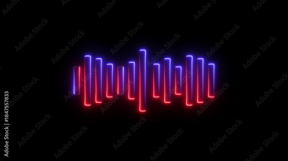Waveform audio animation. Transparent background, sound wave animation ...