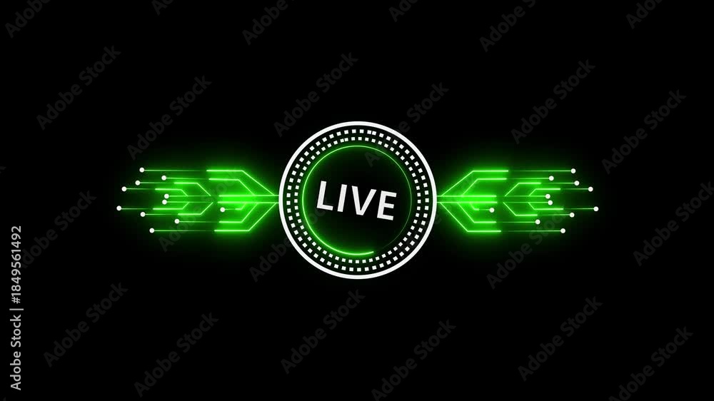 Red blinking live on air motion graphics animation black background ...