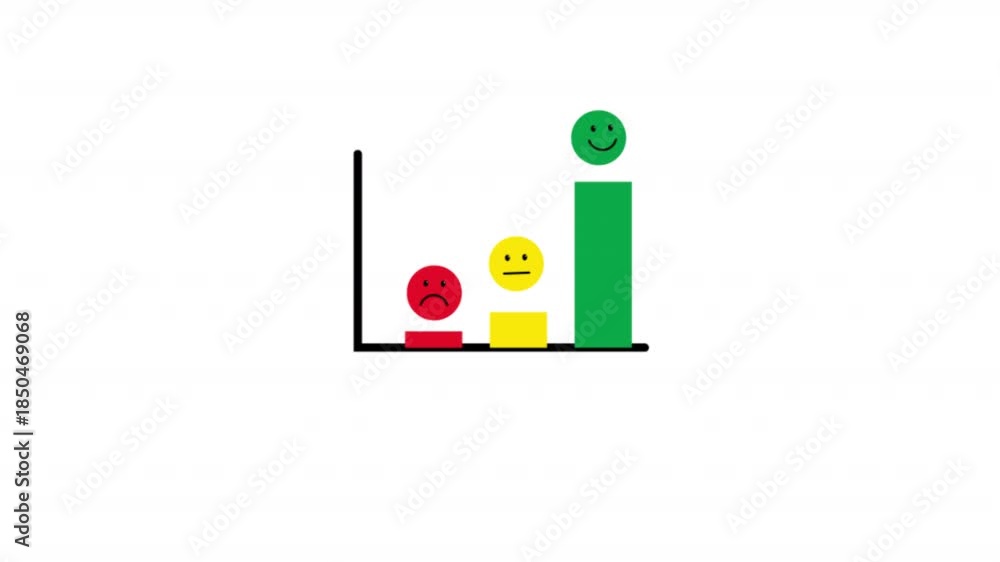 animated motion graphic chart showing customer satisfaction levels with ...