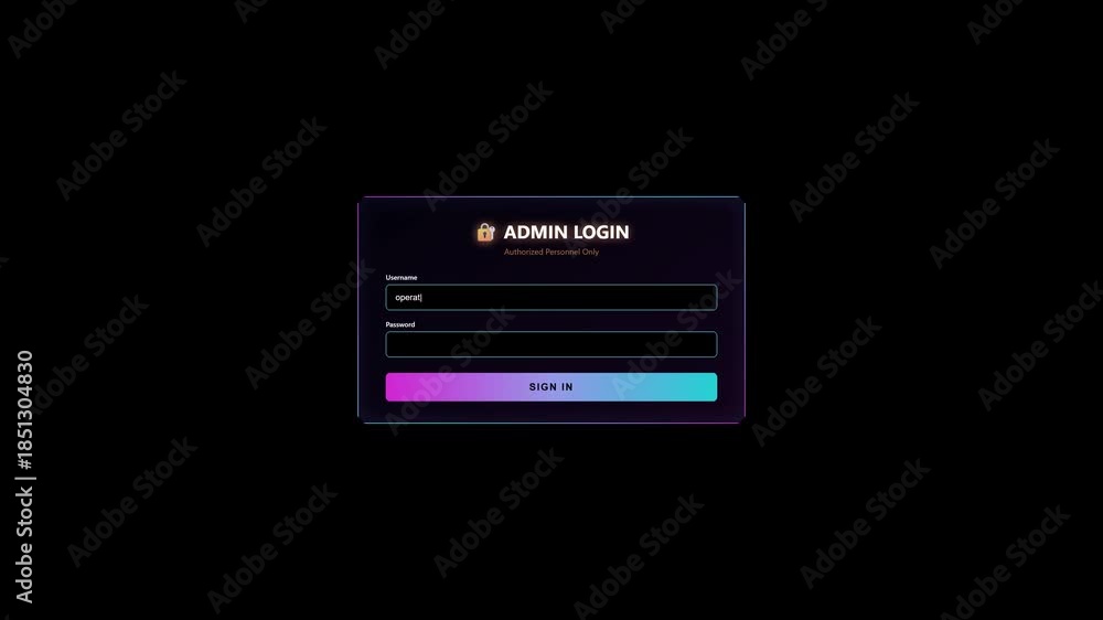 Login and get hacked animation shows a screen where users attempt to ...
