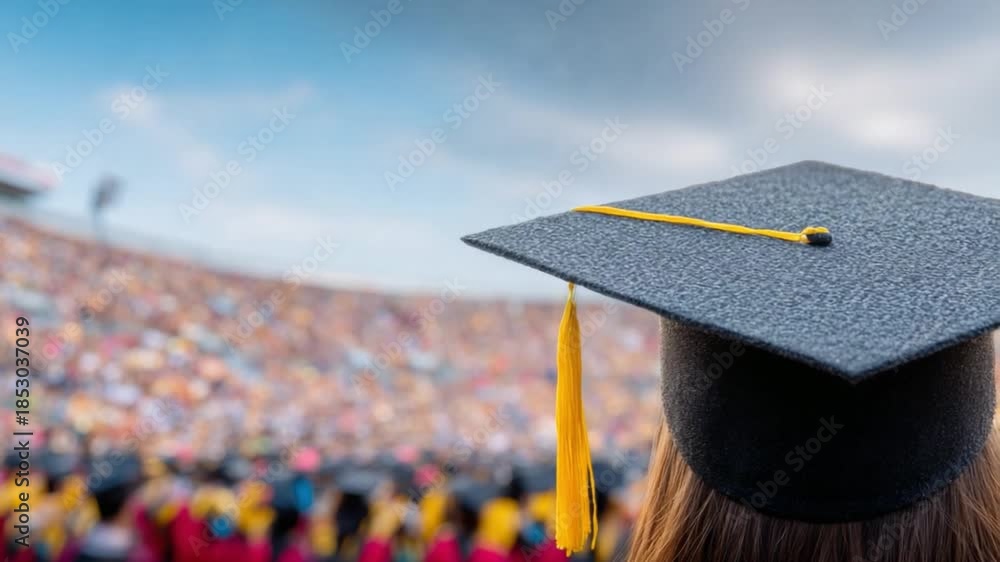 Academic Pinnacle: A graduate's mortarboard cap, symbol of academic ...