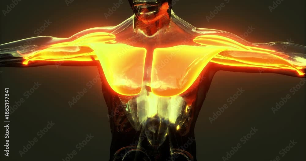 This illustration showcases the anatomy of human muscles, focusing on ...