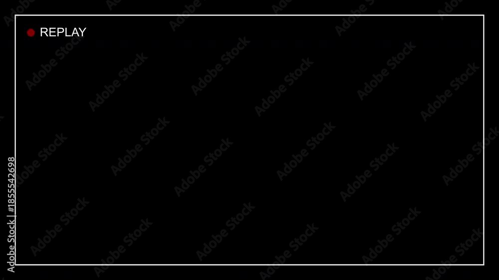 Video camera replay screen animation overlay on a transparent ...