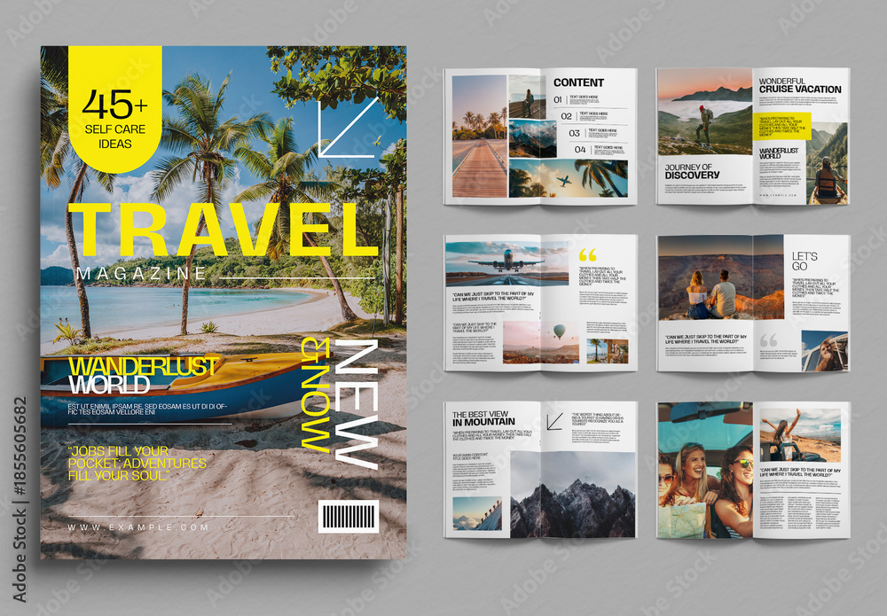 Travel Magazine Template Layout Stock Template | Adobe Stock