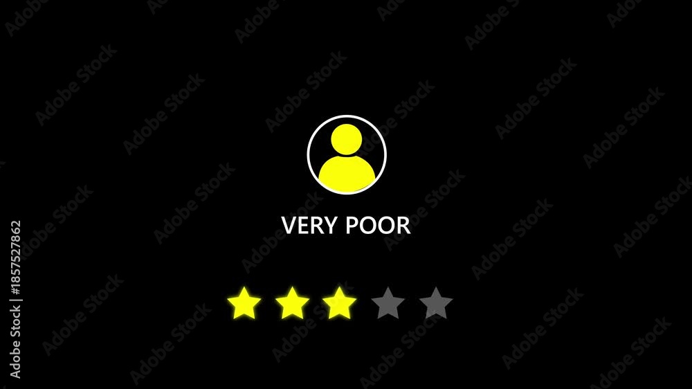 Animated tree yellow stars with Very Poor label. Useful for ...