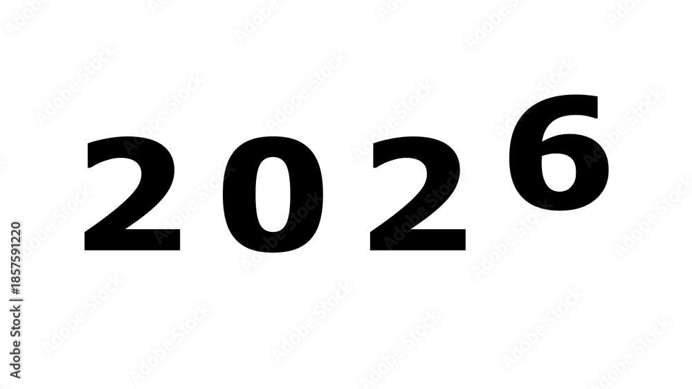 Year change 2025 to 2026 animation .coming new year 2026 concept ...
