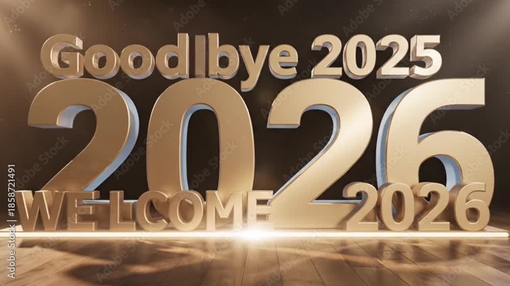 Goodbye 2025, Welcome 2026 | 4K HDR New Year Countdown Intro Stock ...