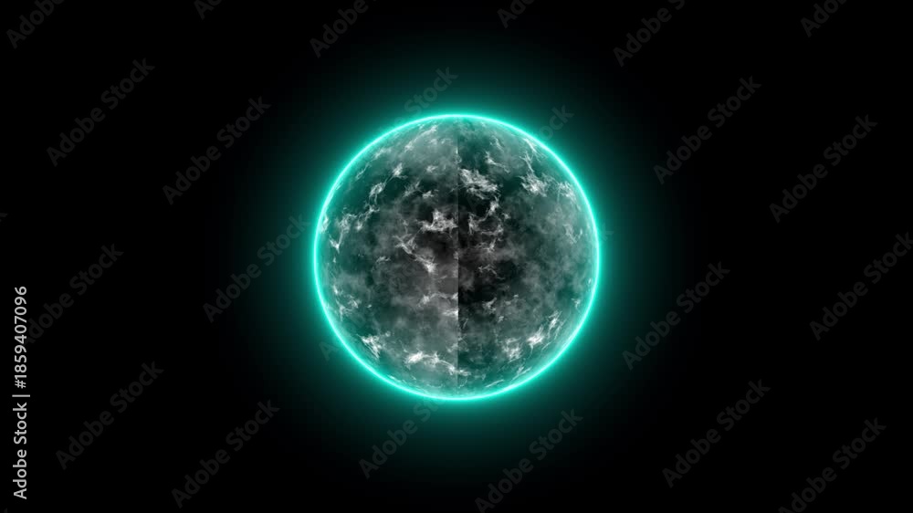 Planet earth revolving slowing animation on black background. Slowly ...