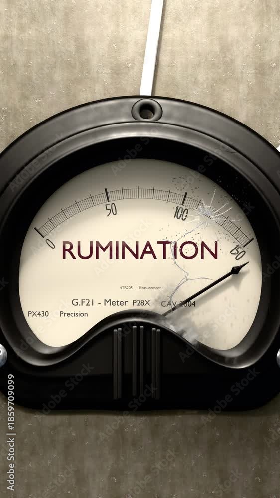 Rumination meter showing big levels of rumination. Dangerously ...